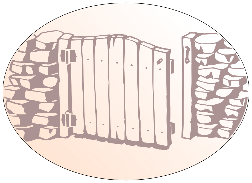 A black and white drawing of a wooden gate Clip Art Image - ClipSafari