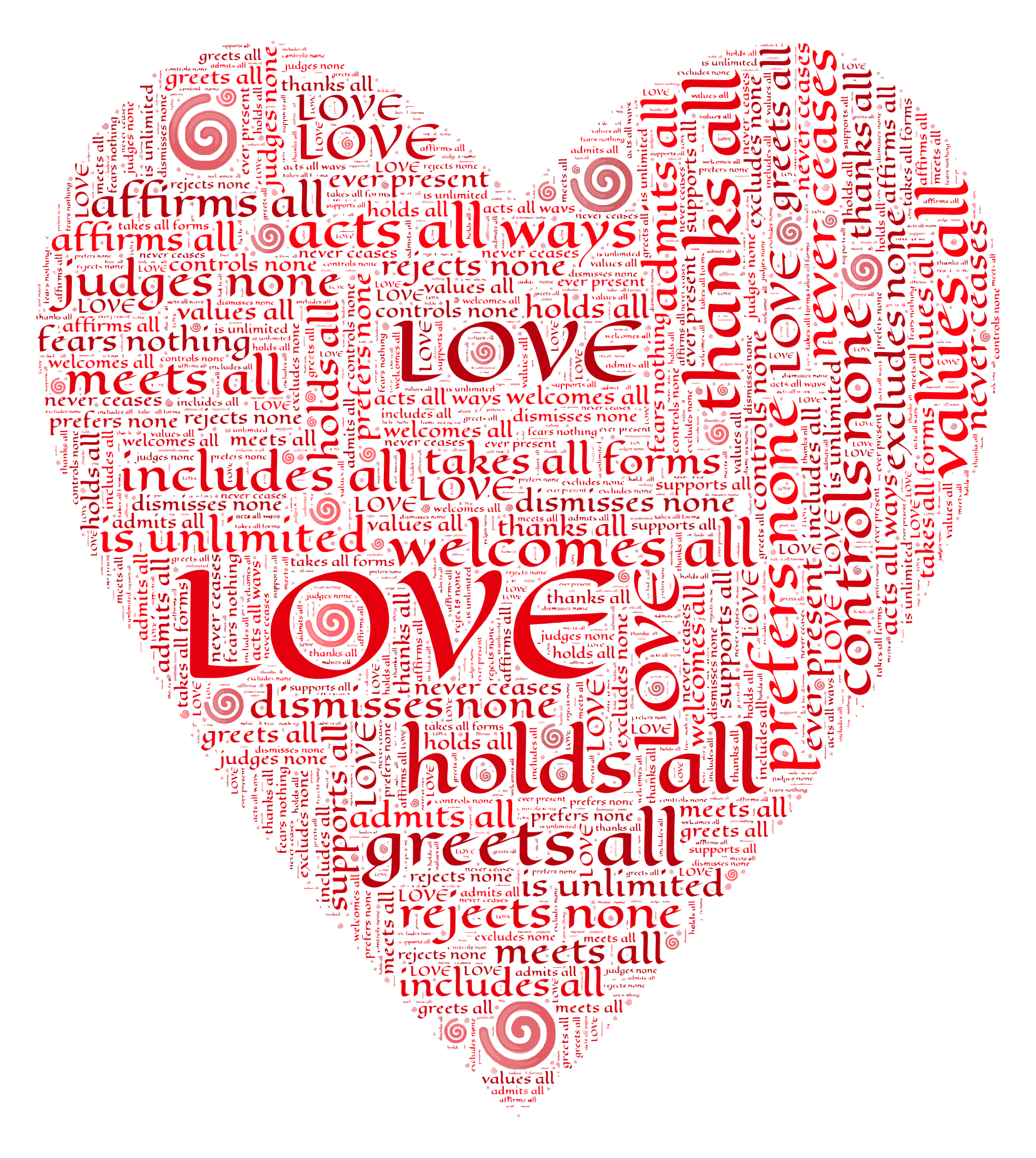 Heart Filled With Love Words Clip Art Image - ClipSafari